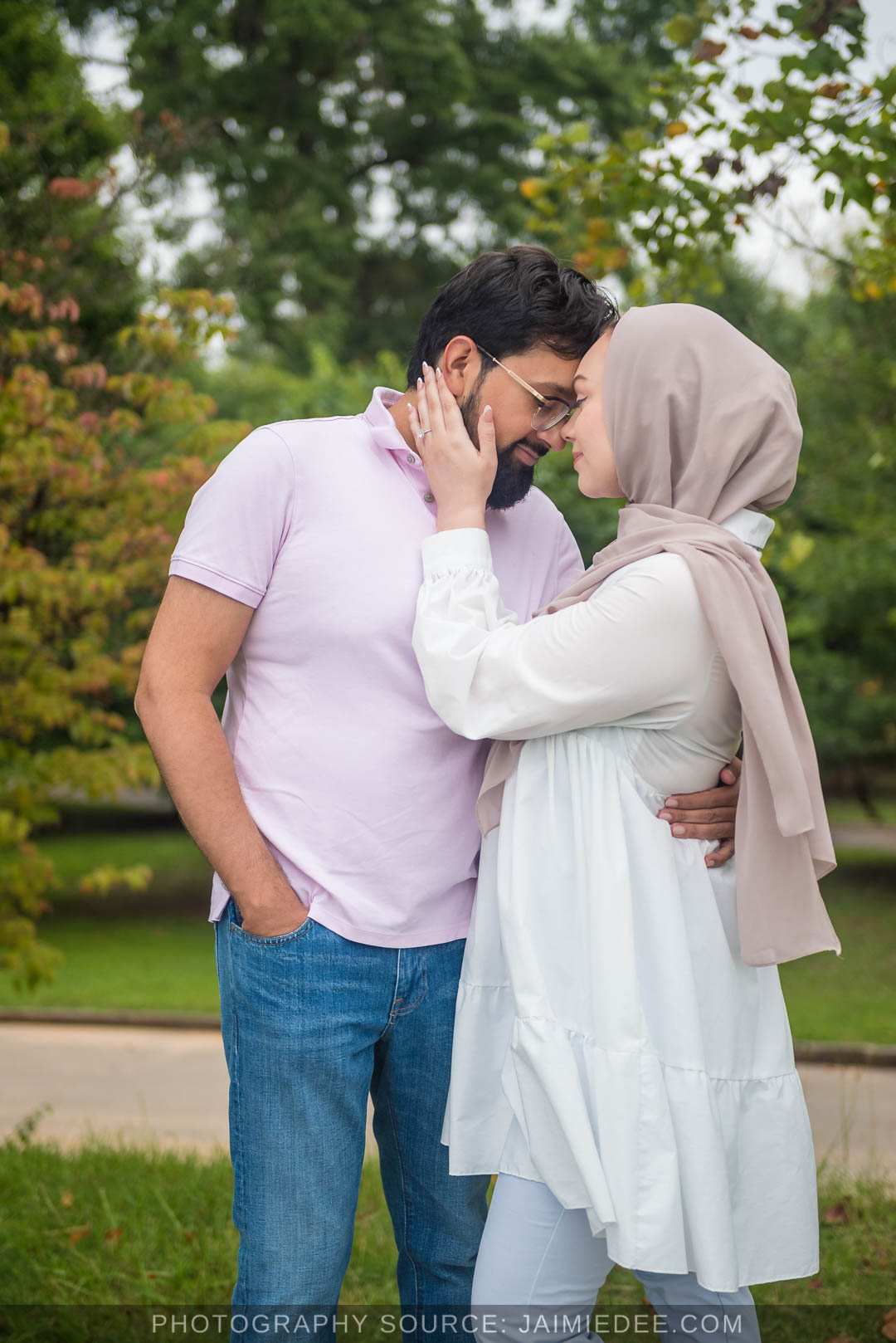 Muslim Engagement Photo Shoot Atlanta with City Skyline Views