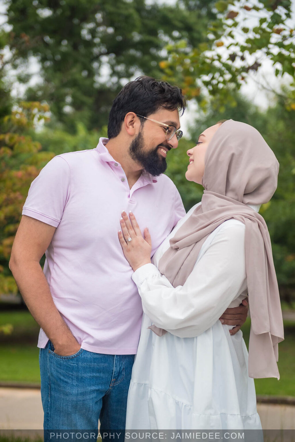 Muslim Engagement Photo Shoot Atlanta with City Skyline Views